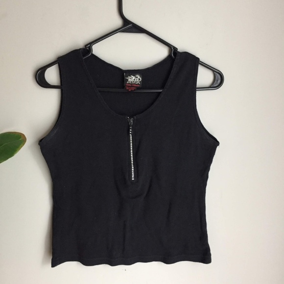 Biker Design | Tops | Vintage Biker Design Biker Cotton Crop Tank Top ...